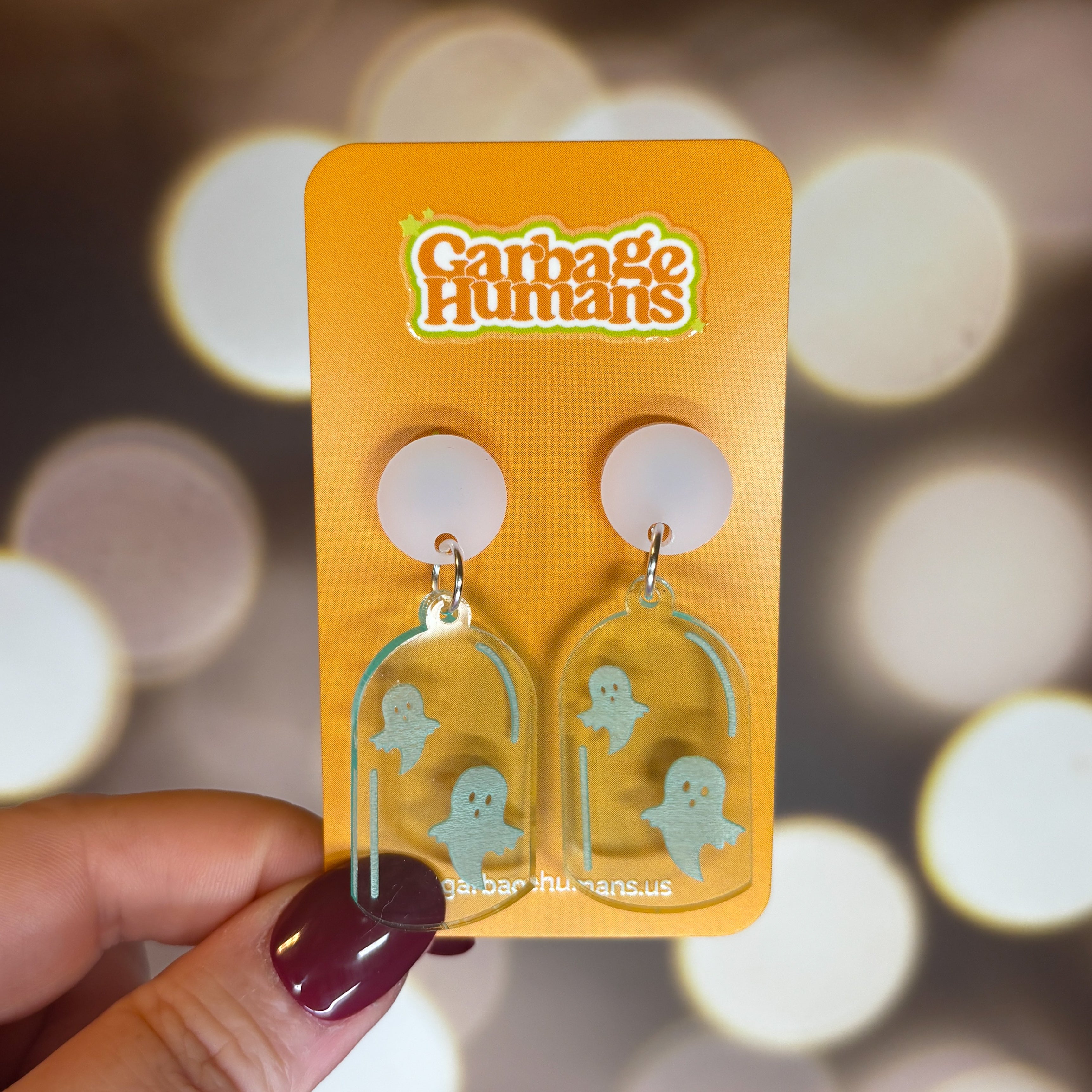 Ghosts in a bell jar earrings – Garbage Humans